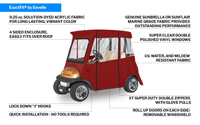 Universal Sunbrella Golf Cart Covers - 4 Passenger