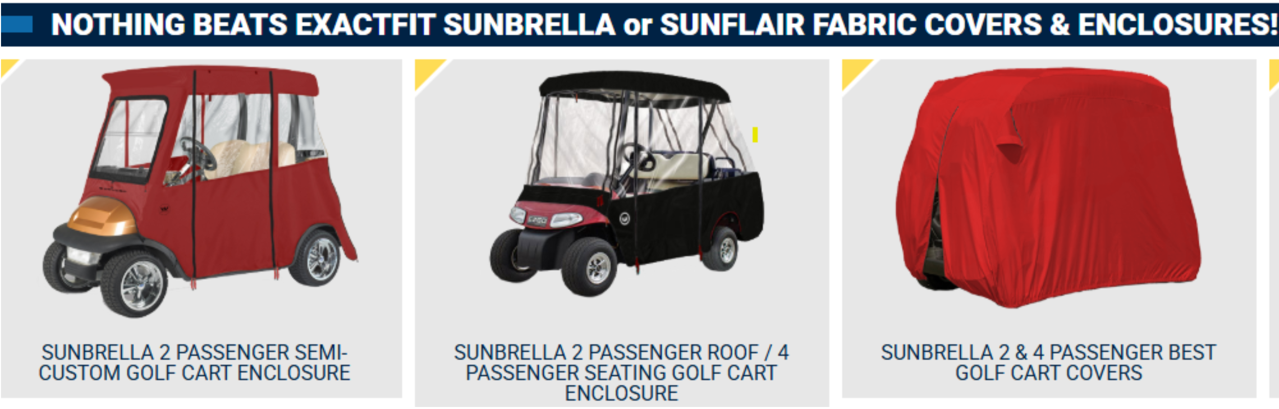 2 Passenger Golf Cart Sun Shade | Outdoor Cover Wareouse